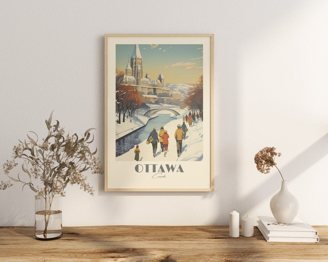 Print Ottawa Canal Rideau Poster, Wall Decor Canadian Capital Art Print ...