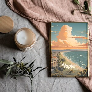 Poster Napier Print Hawke's Bay New Zealand Travel Poster Scenic ...