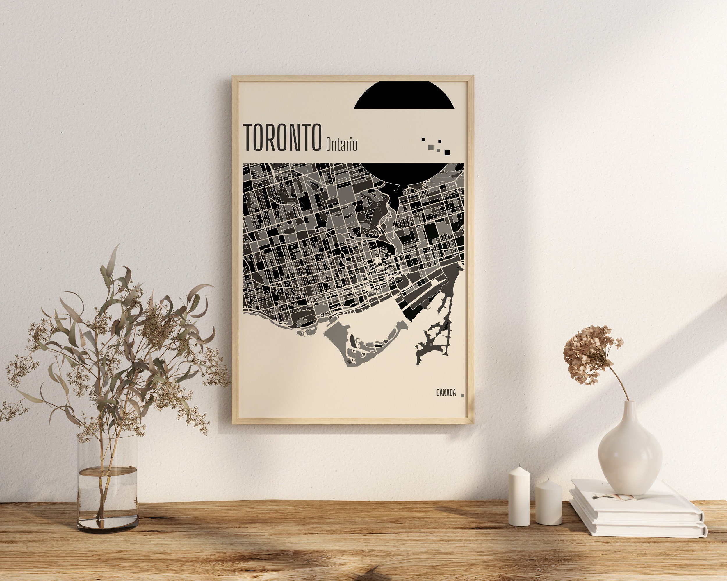 Print Map Toronto Ontario City Maps Canada City Map Terracotta - Etsy