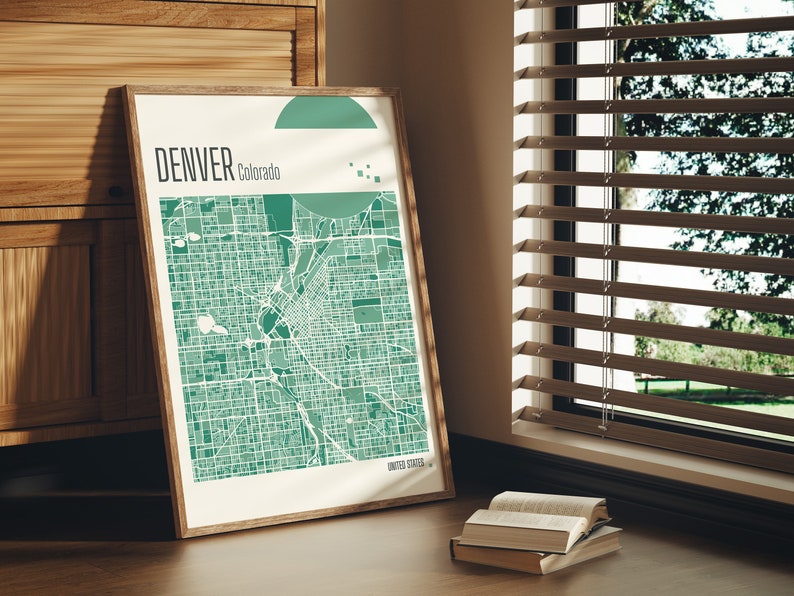 Imprimir mapa Denver Colorado Mapa de la ciudad Impresiones de - Etsy ...