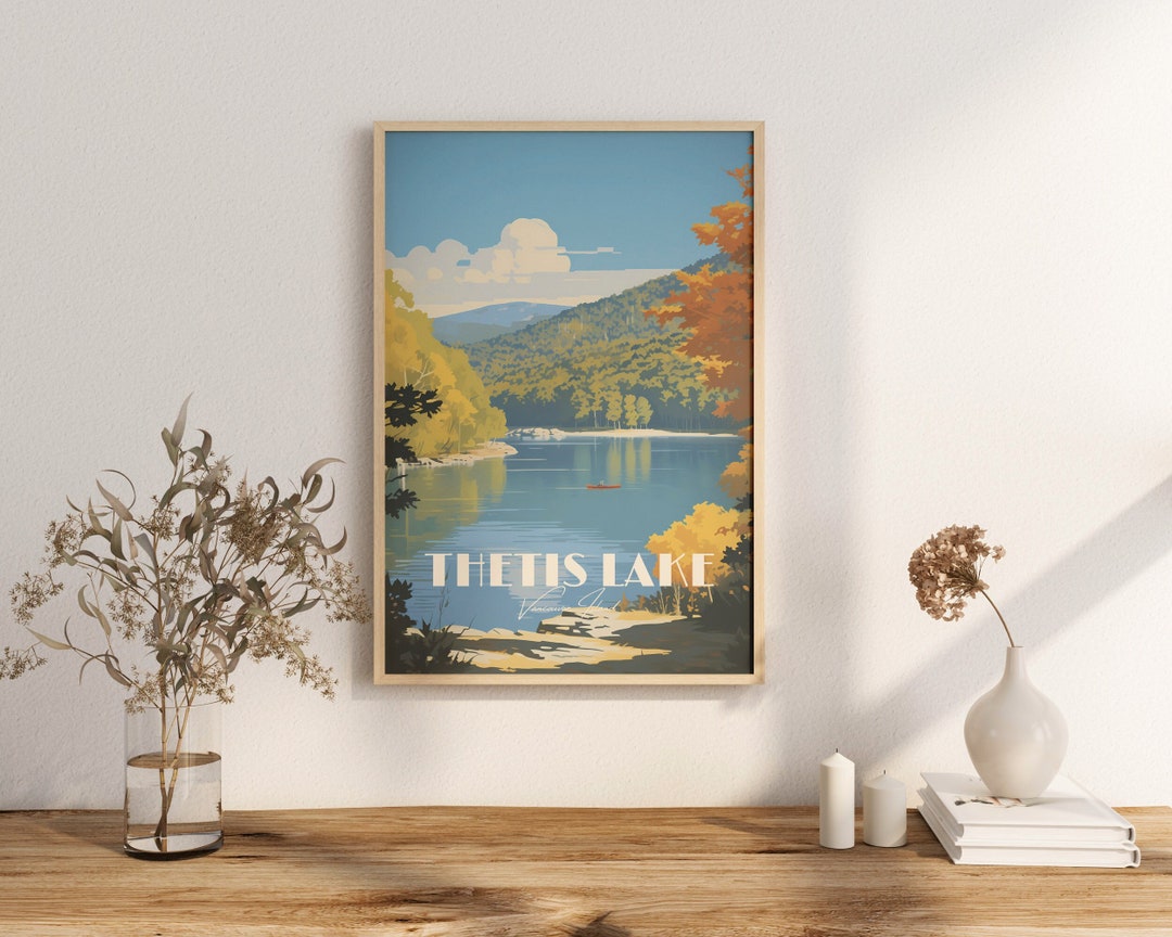 Print Tethis Lake Vancouver Island Victoria BC Canoe Paddle Summer Hike ...