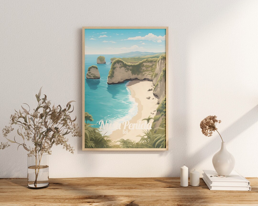 Poster Nusa Penida Print Bali Indonesia Travel Poster Scenic Coastal ...