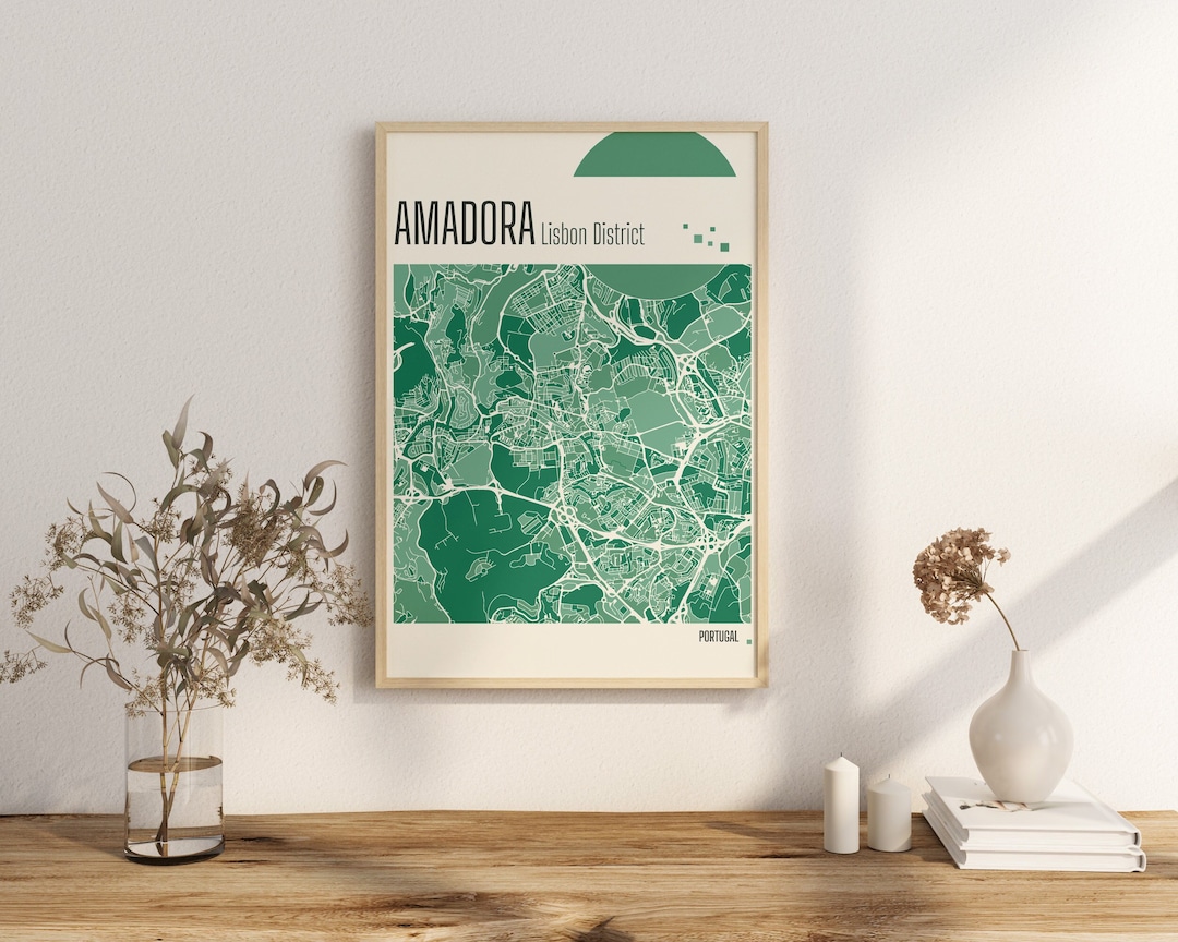 Imprimir Mapa AMADORA Mapa de la ciudad del distrito de Lisboa ...