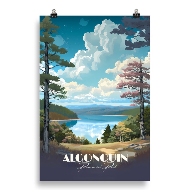 Print Algonquin Provincial Park Poster Ontario Lake Wall Decor Canadian ...
