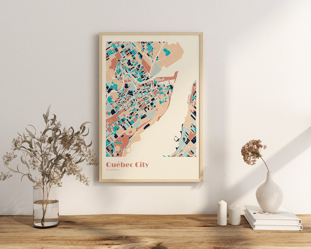 Print Map Québec City Québec City Maps City Map Prints Wall Art Québec ...