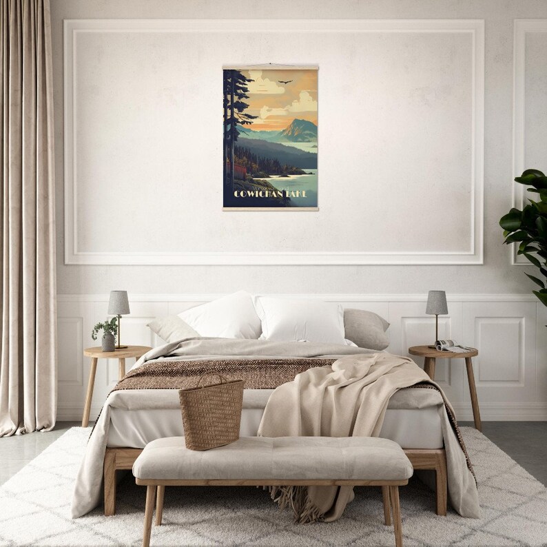 Print Cowichan Lake Poster British Columbia Poster Serene Waters Wall ...