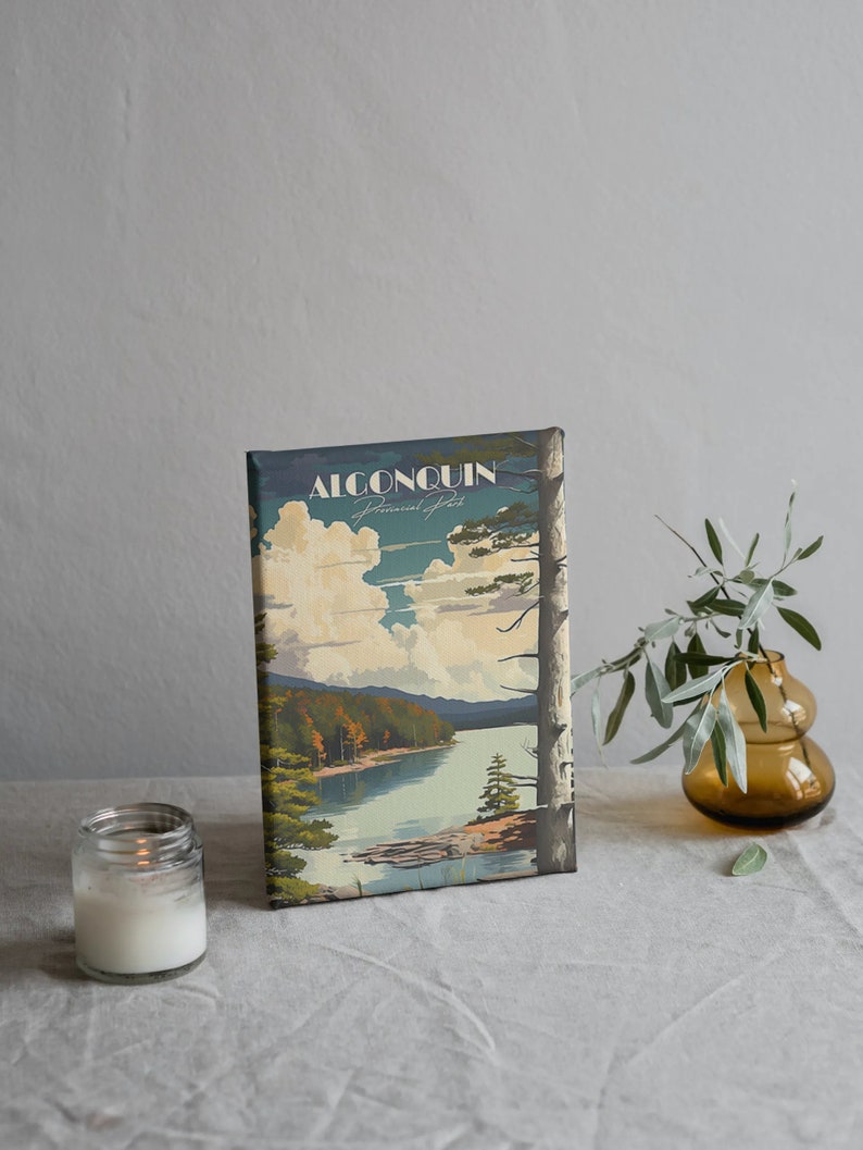 Print Algonquin Provincial Park Poster Ontario Lake Wall Decor Canadian ...