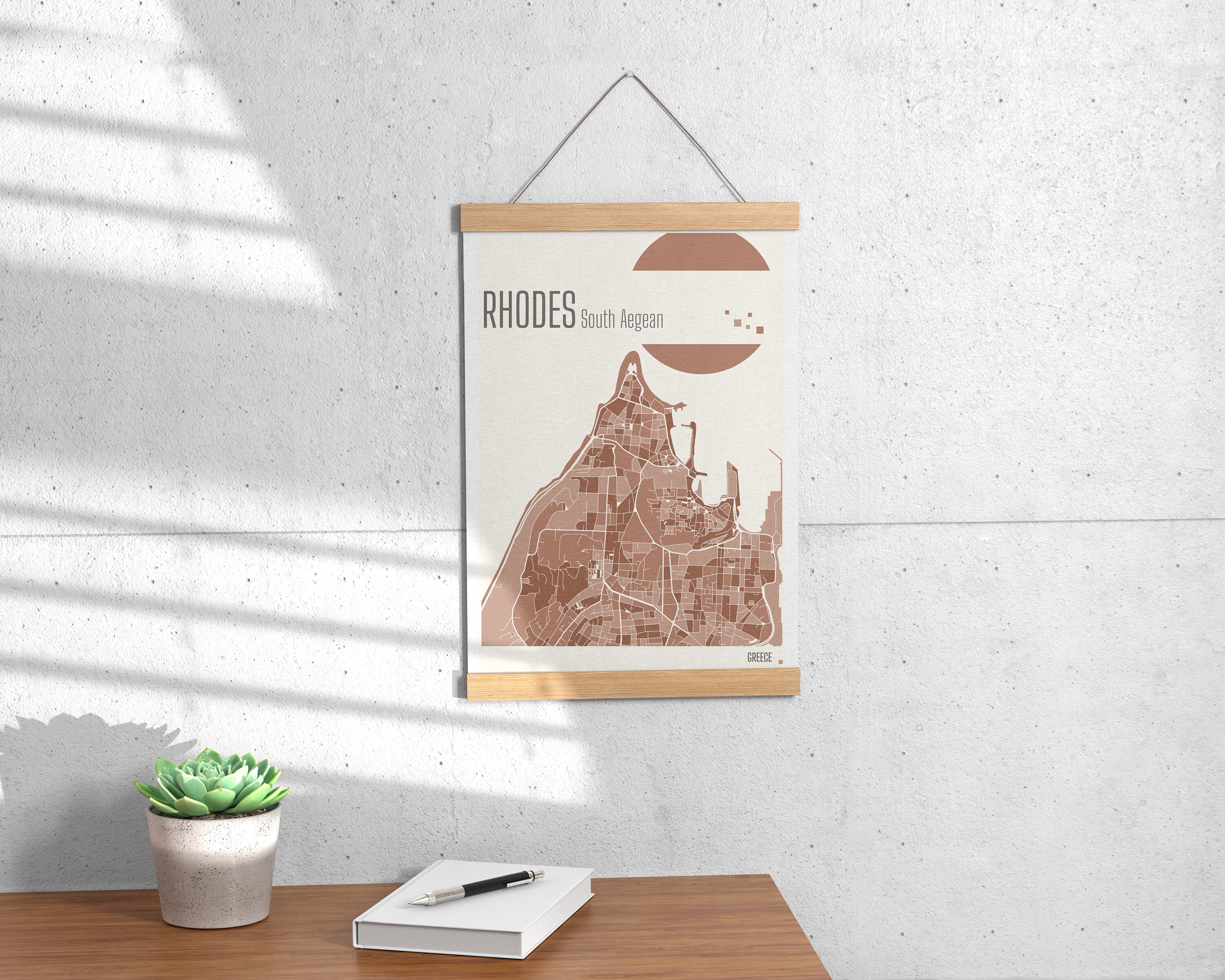 Imprimir mapa RODAS Mapa de la ciudad del sur del Egeo - Etsy México