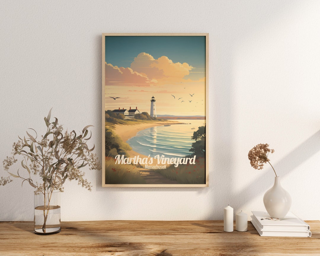 Poster Martha's Vineyard Print Massachusetts Travel Poster Scenic ...