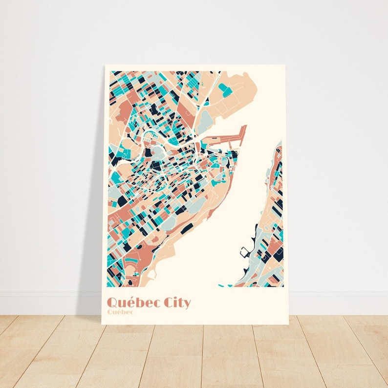 Print Map Québec City Québec City Maps City Map Prints Wall - Etsy
