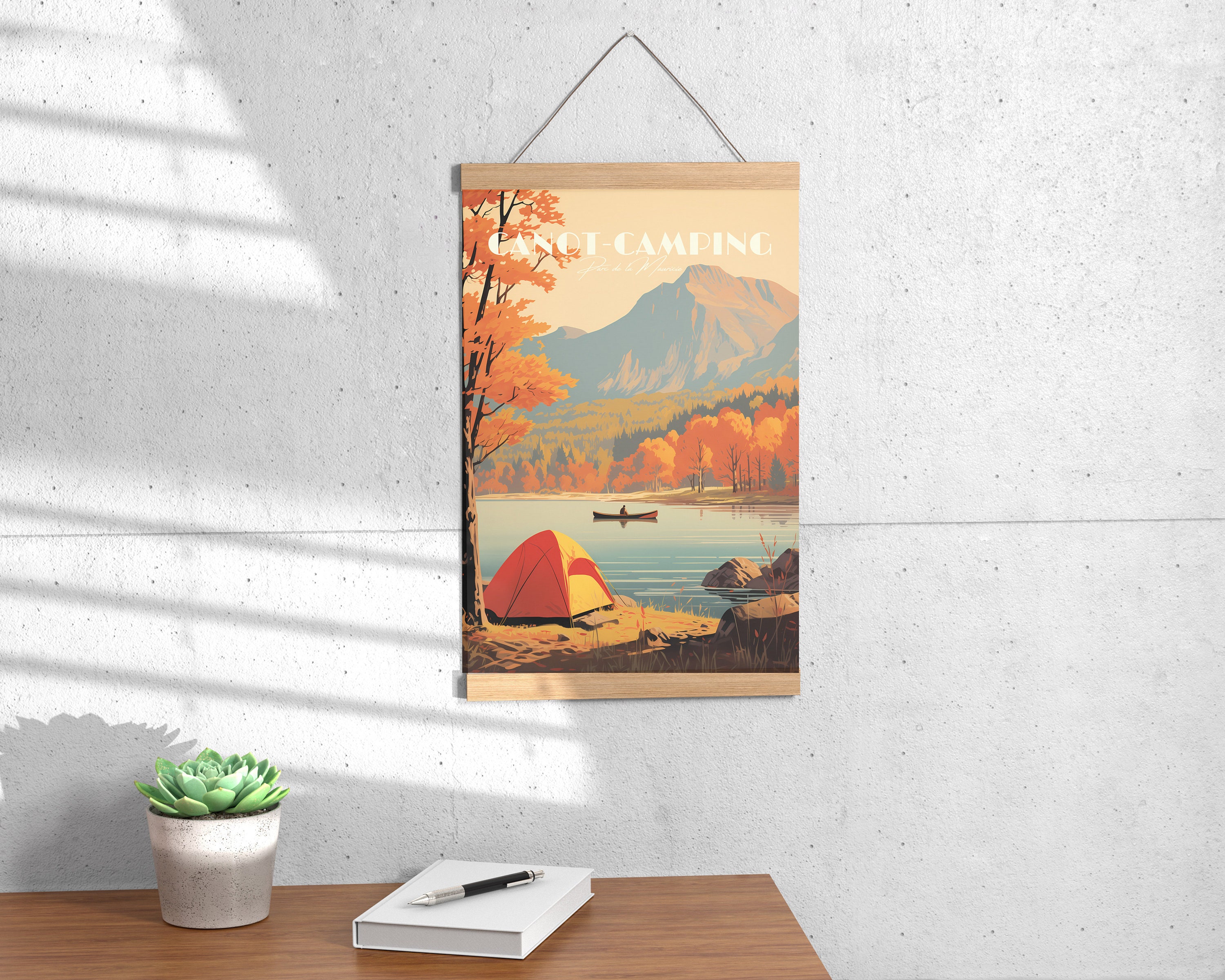 Print Canoe Camping, Mauricie Park Poster, National Park Quebec - Wall ...