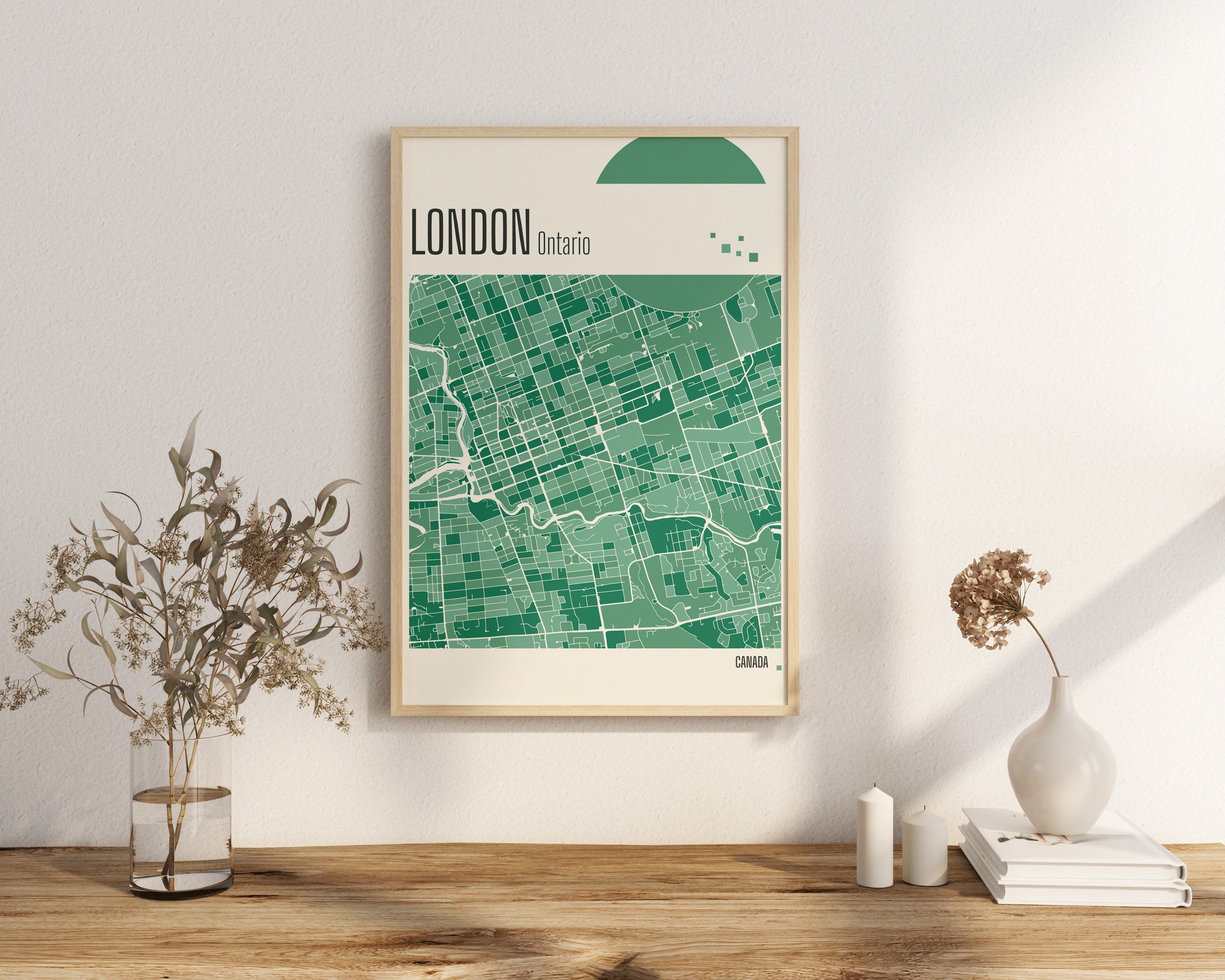 Print Map London Ontario City Maps Canada City Map Terracotta Prints ...