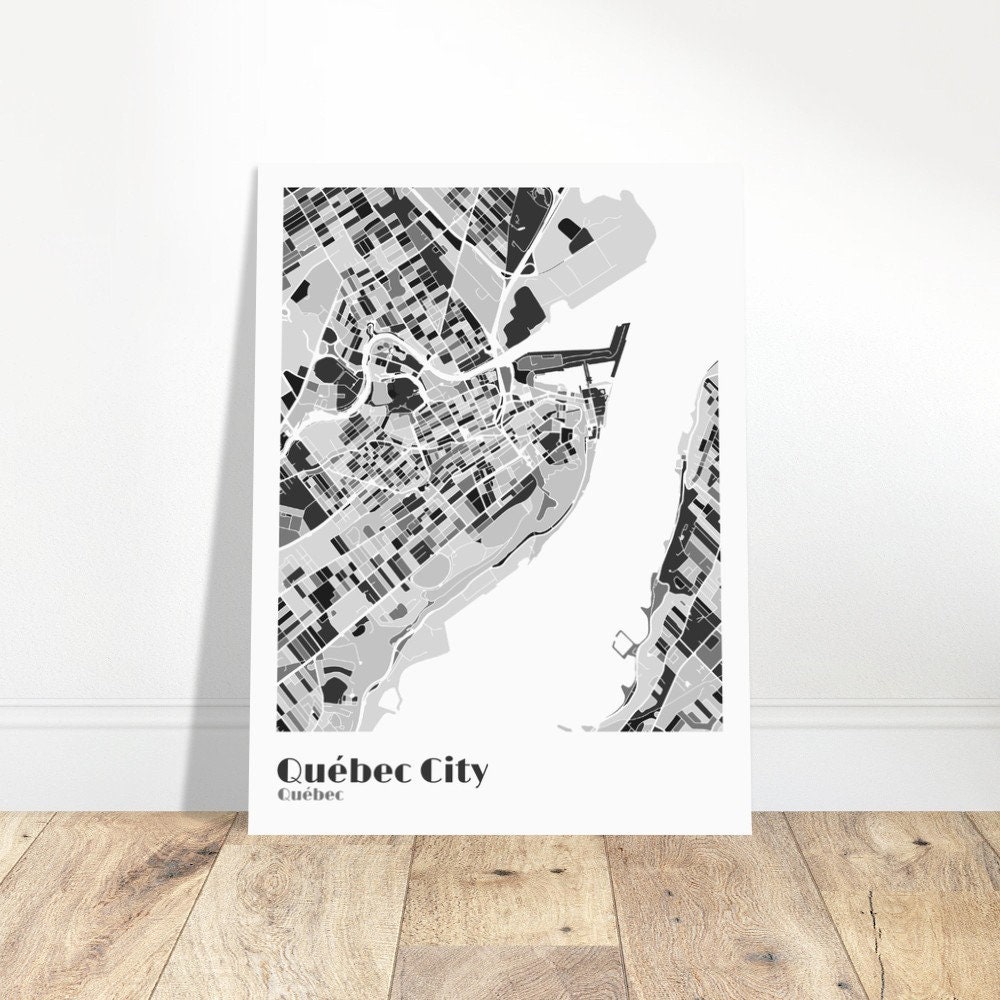 Print Map Québec City Québec City Maps City Map Prints Wall - Etsy