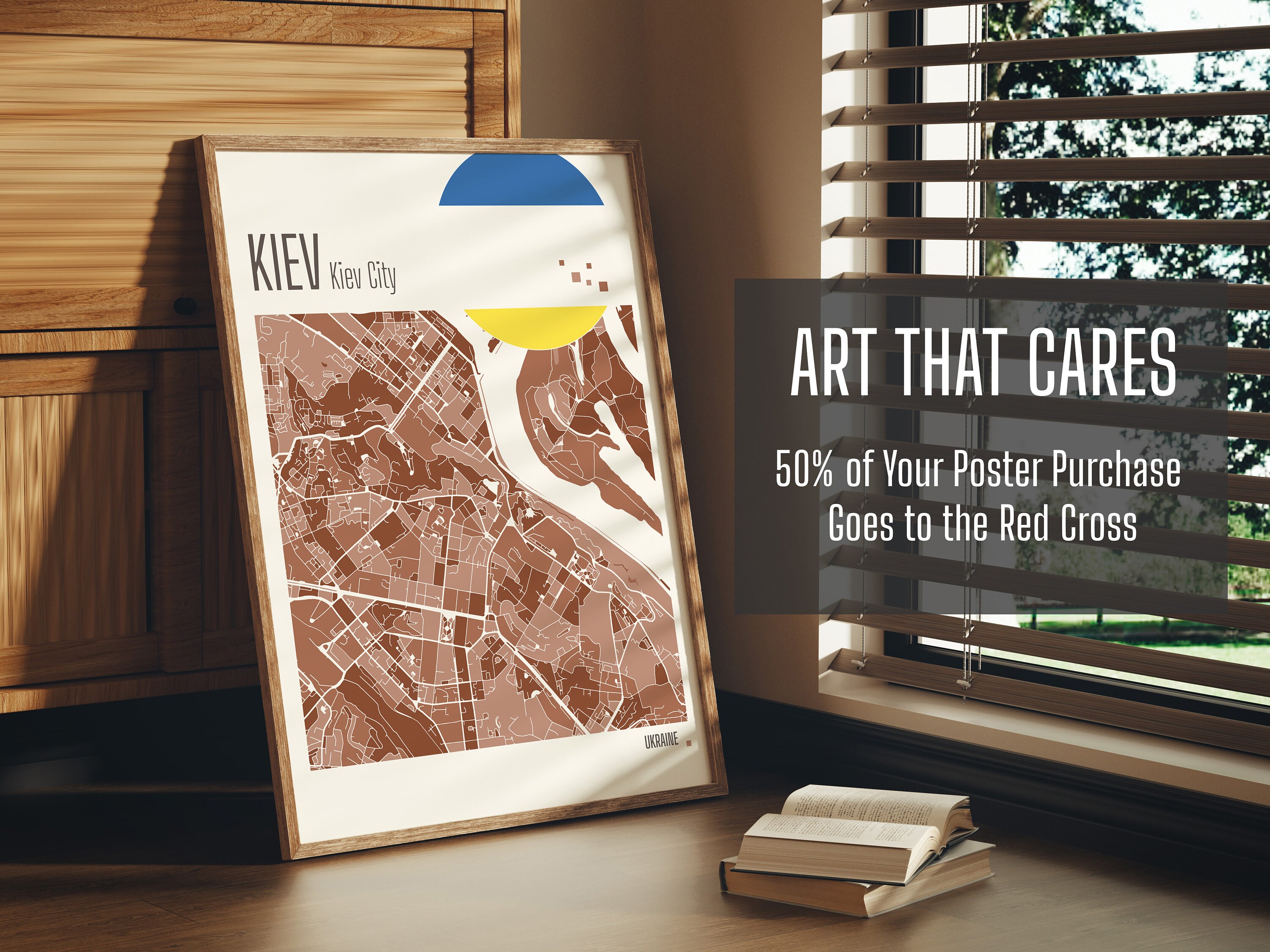 Print Map KIEW Stadtplan Terrakotta Prints Grüne und blaue Jade ...