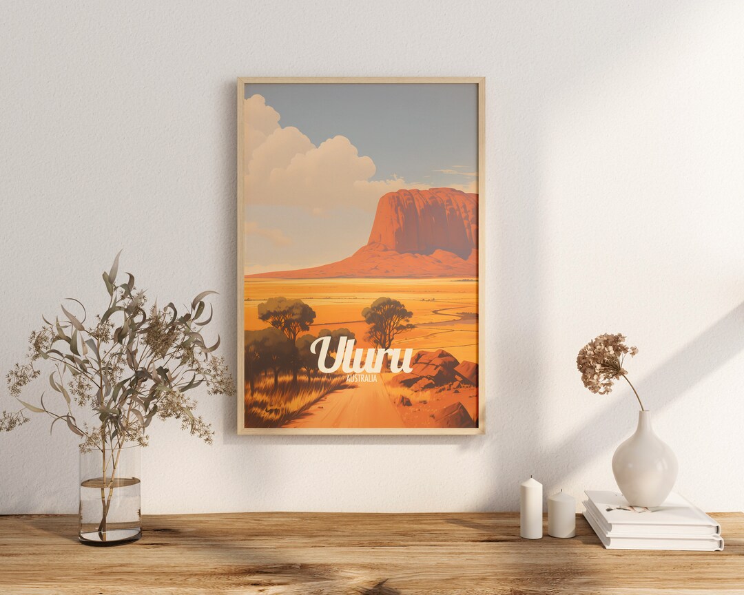 Poster Uluru Print Northern Territory Australia Travel Poster Scenic ...