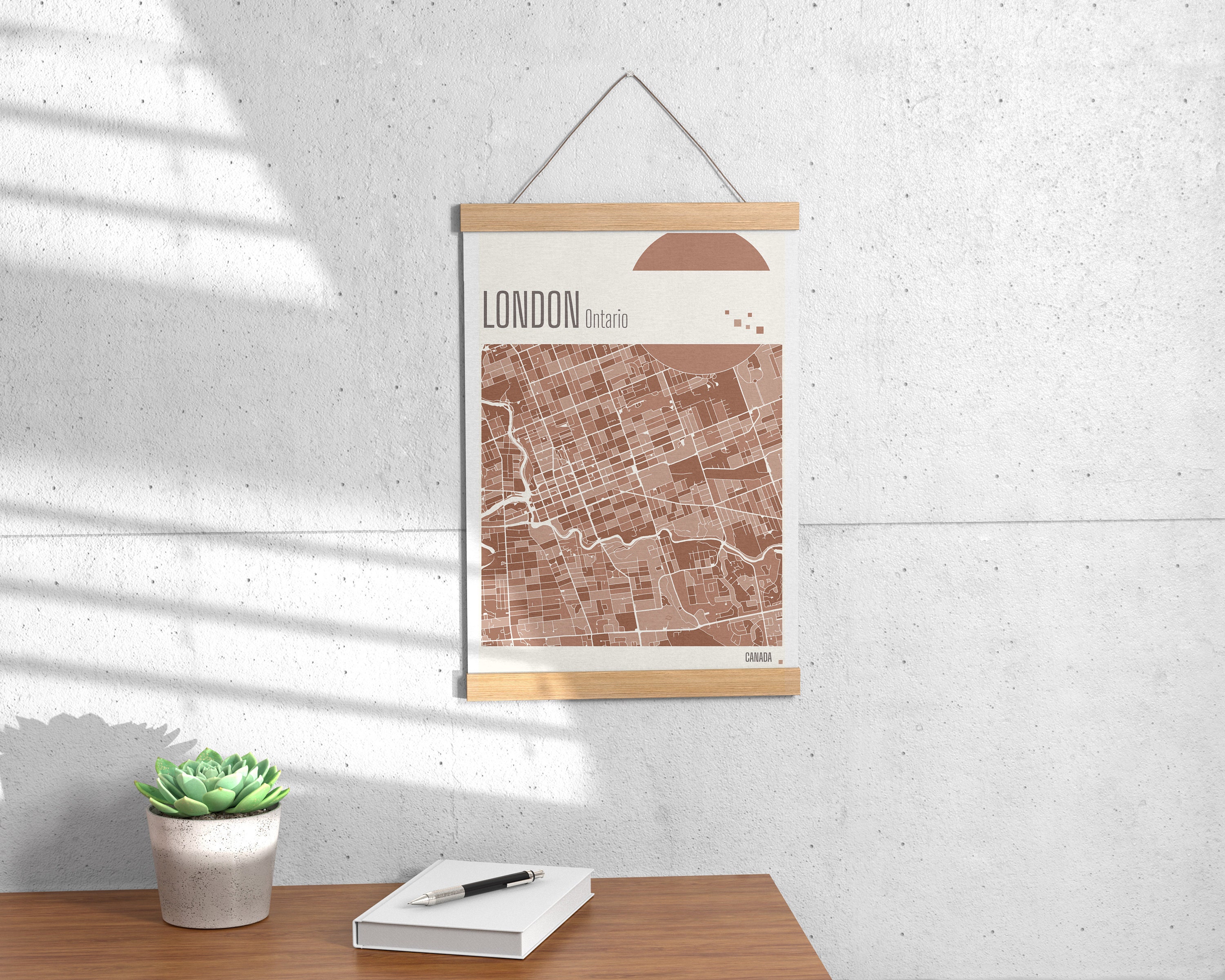 Print Map London Ontario City Maps Canada City Map Terracotta Prints ...