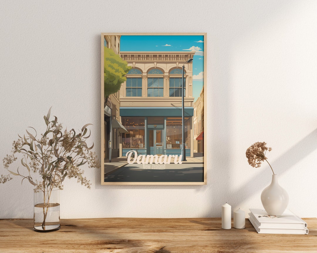 Poster Oamaru Print Otago New Zealand Travel Poster Scenic Coastal ...