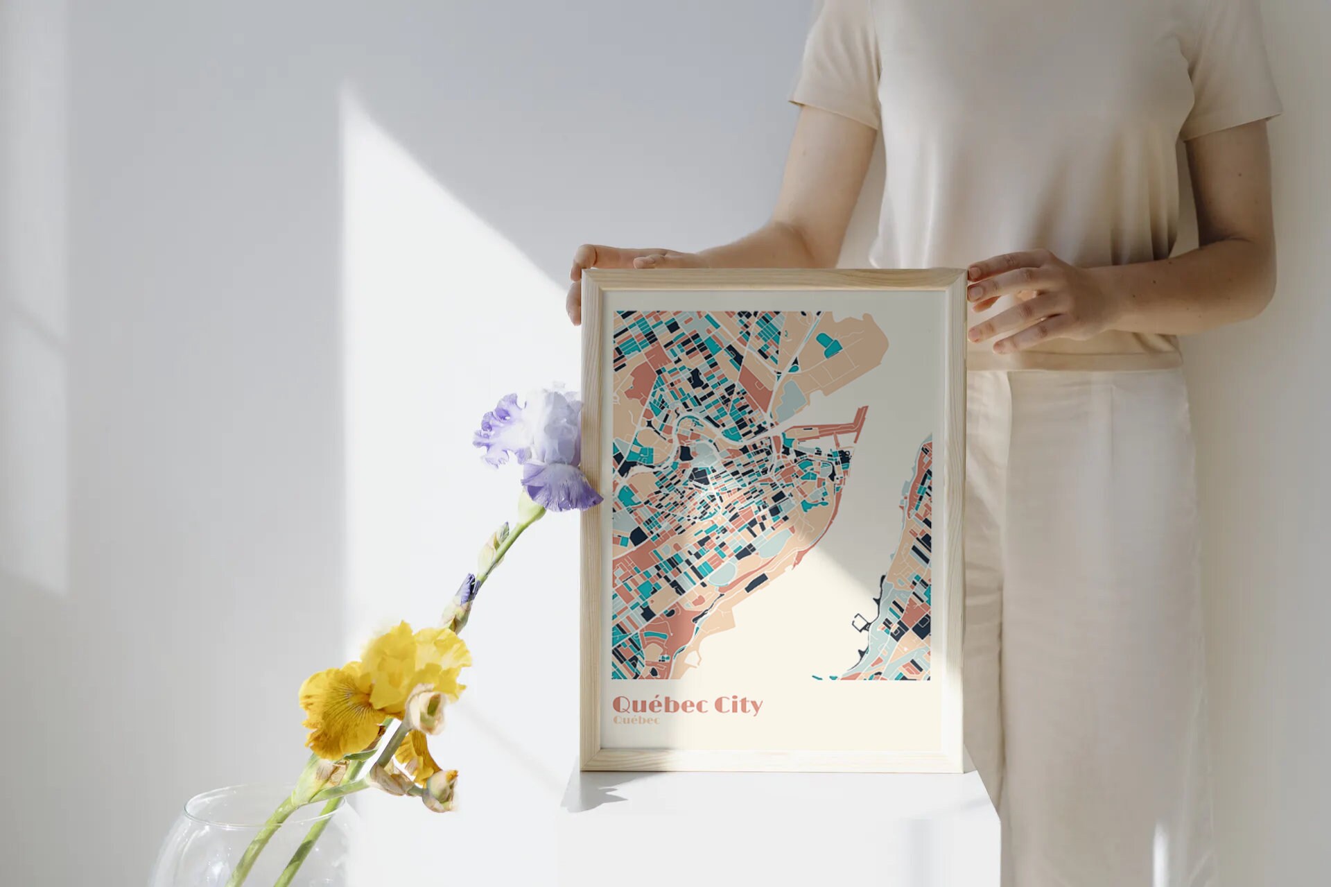 Print Map Québec City Québec City Maps City Map Prints Wall Art Québec ...
