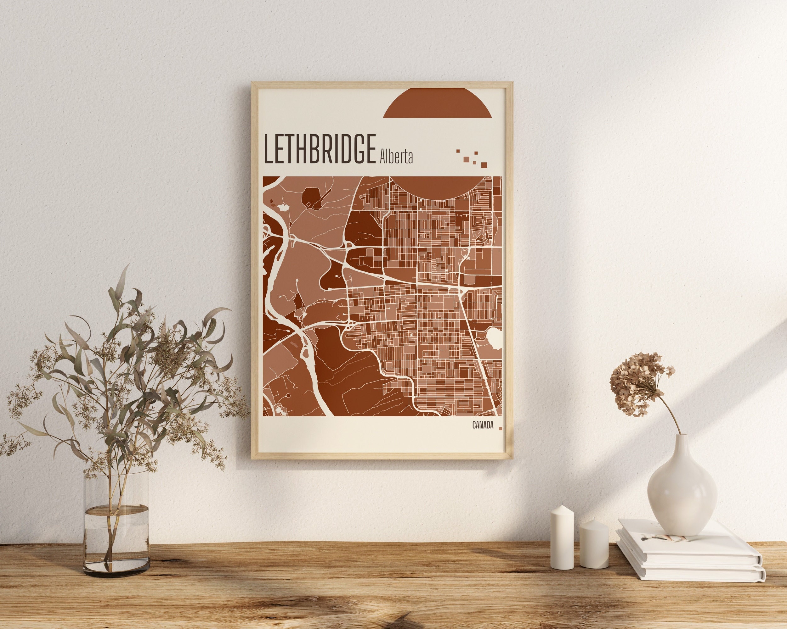 Print Map LETHBRIDGE Alberta City Maps Canada City Map - Etsy