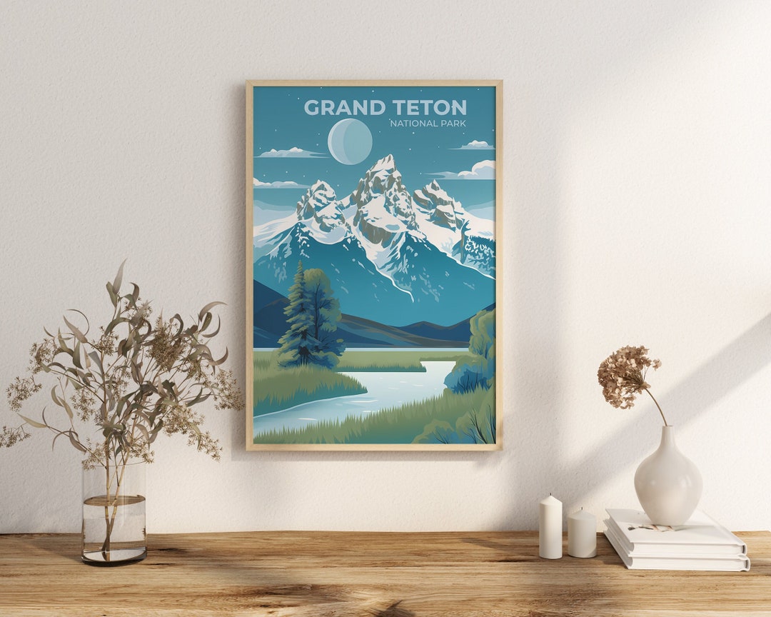 Print Grand Teton National Park Poster Wyoming National Park Wyoming ...