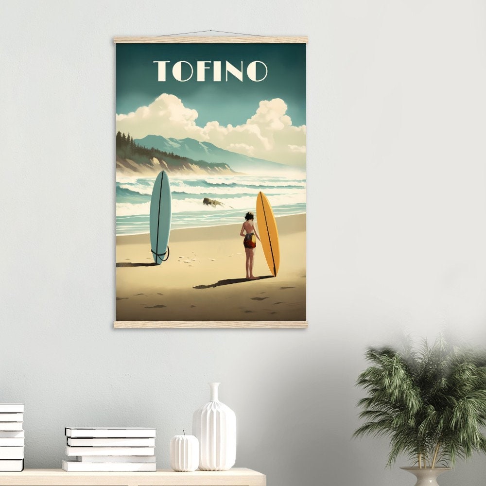 Print Tofino Surfer Poster British Columbia Poster Surf - Etsy