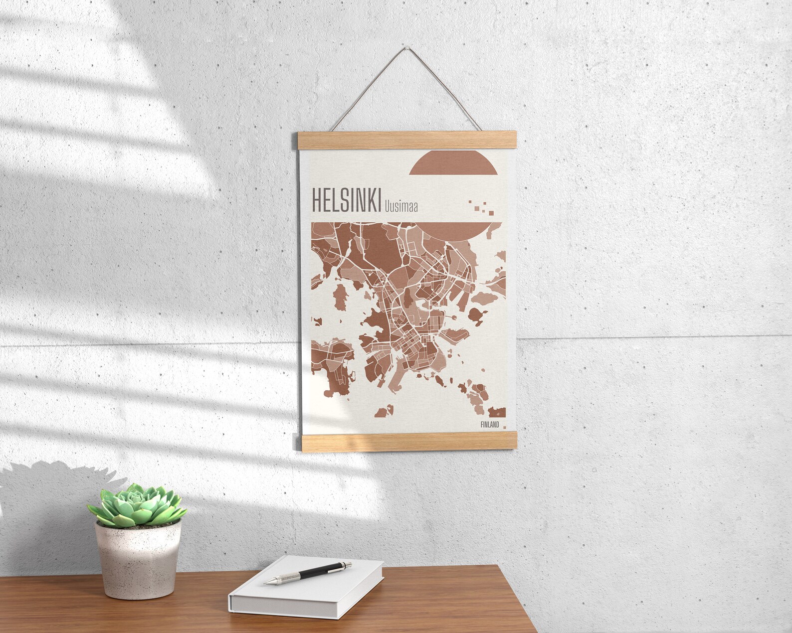 Print Map HELSINKI Uusimaa City Map Terracotta Prints Green and Blue ...