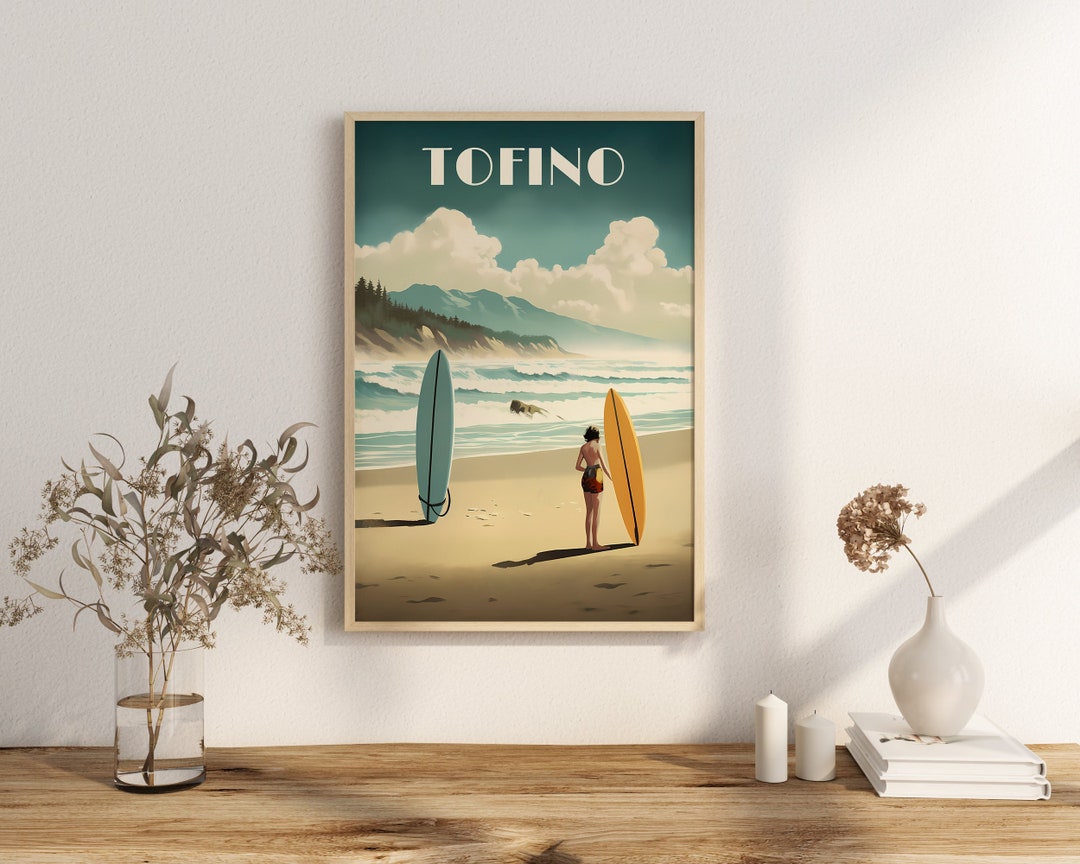 Print Tofino Surfer Poster British Columbia Poster Surf Pacific Coast ...