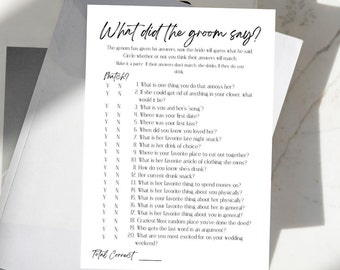 Bachelorette Party — Groom Questionnaire - Etsy