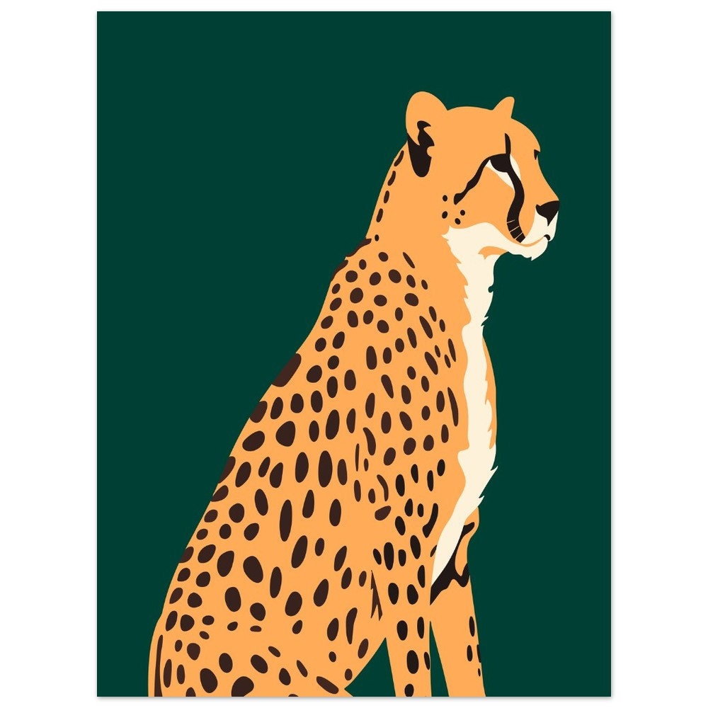 Green Cheetah Print, Leopard Wall Art Print, Trendy Green Animal Prints ...