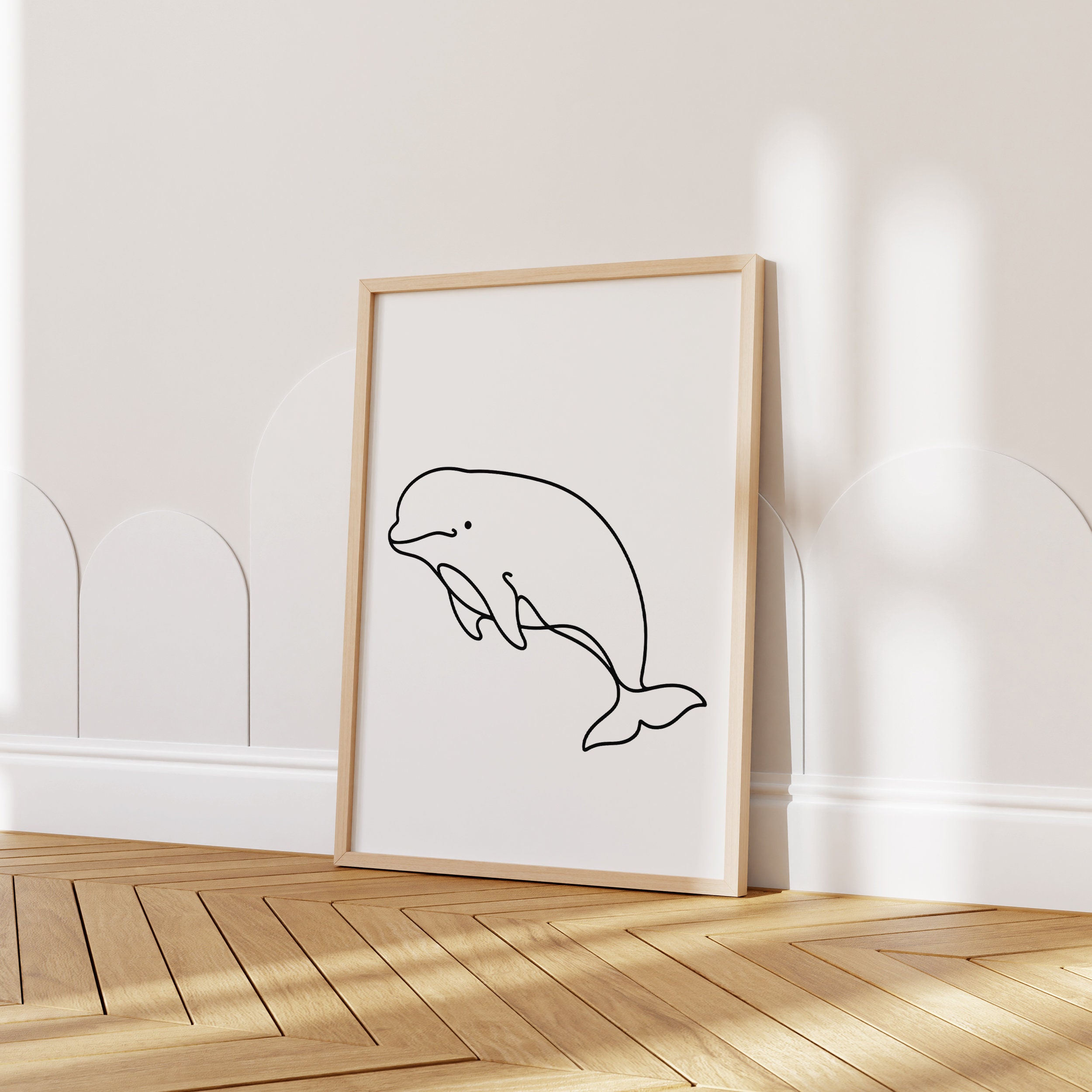 Beluga Whale Line Drawing, Black & White Beluga Line Art Print, Minimalist Beluga Poster, Beluga ...