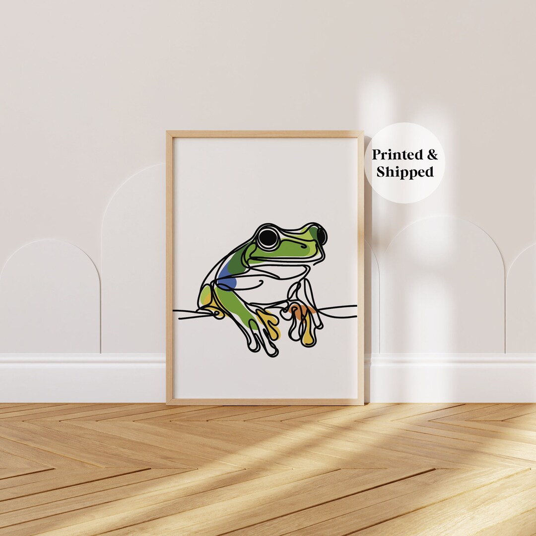 Tree Frog Line Drawing, Abstract Tree Frog Line Art, Minimalist Tree ...