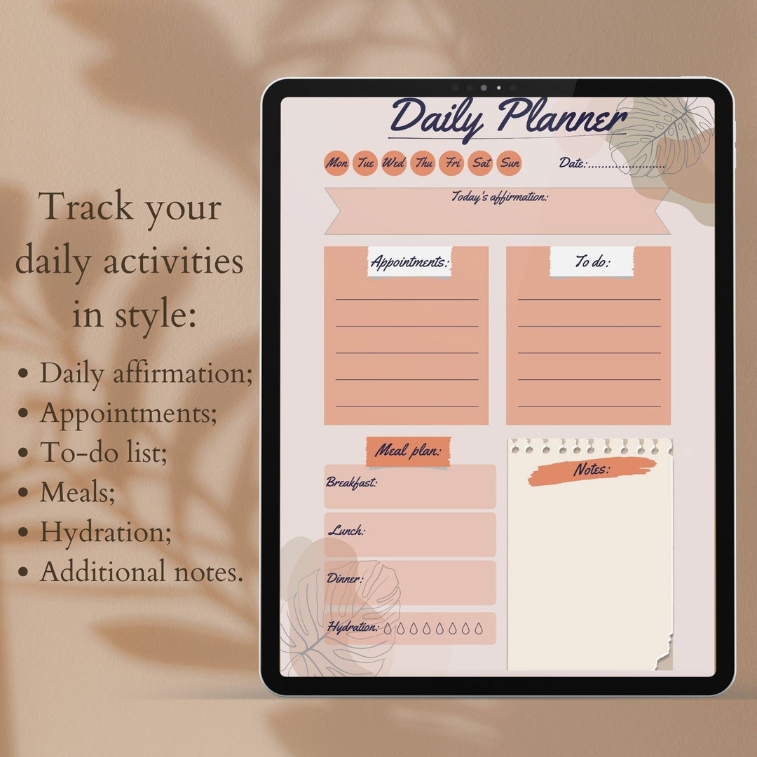Planner Printable Daily Digital Planner A4 Planner Easy to Use Planner ...