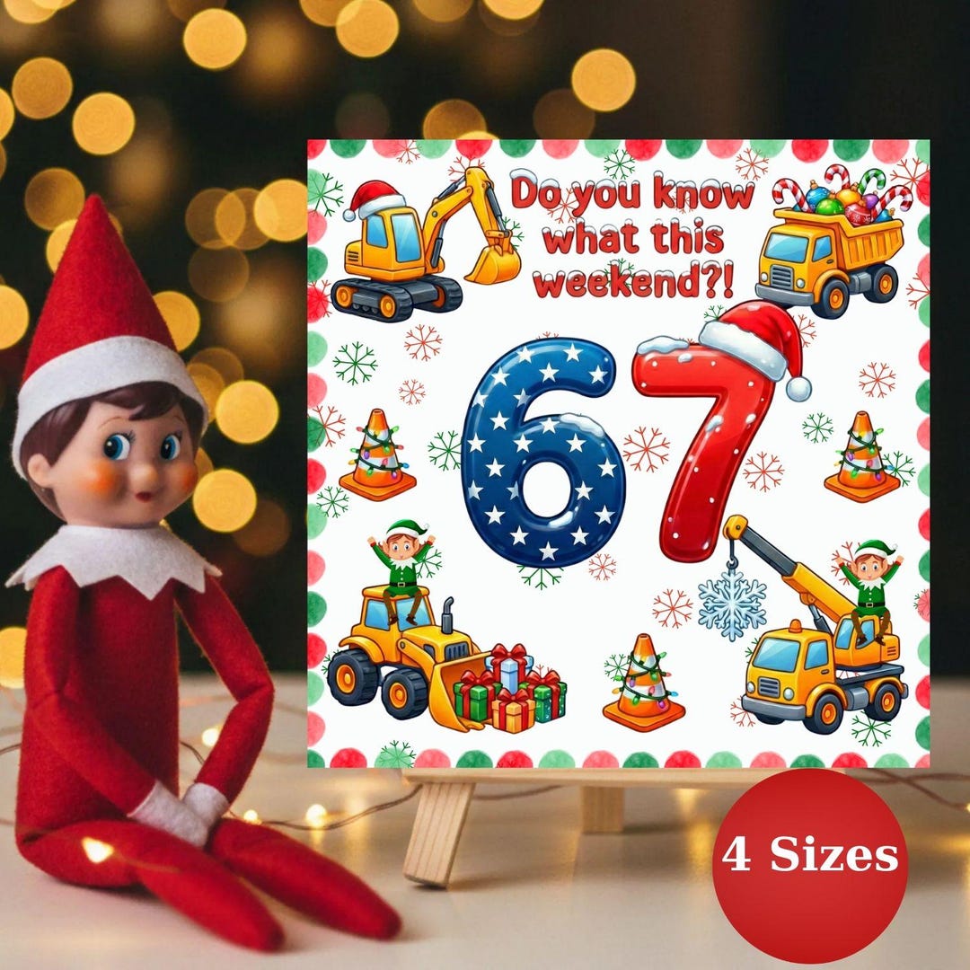 6 7 Printable Elf Prop, Elf Prop Six Seven, Six Seven Funny Meme ...