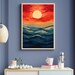 Abstract Sunset Print | Ocean Wall Art | Abstract Sun | Sunset Art ...