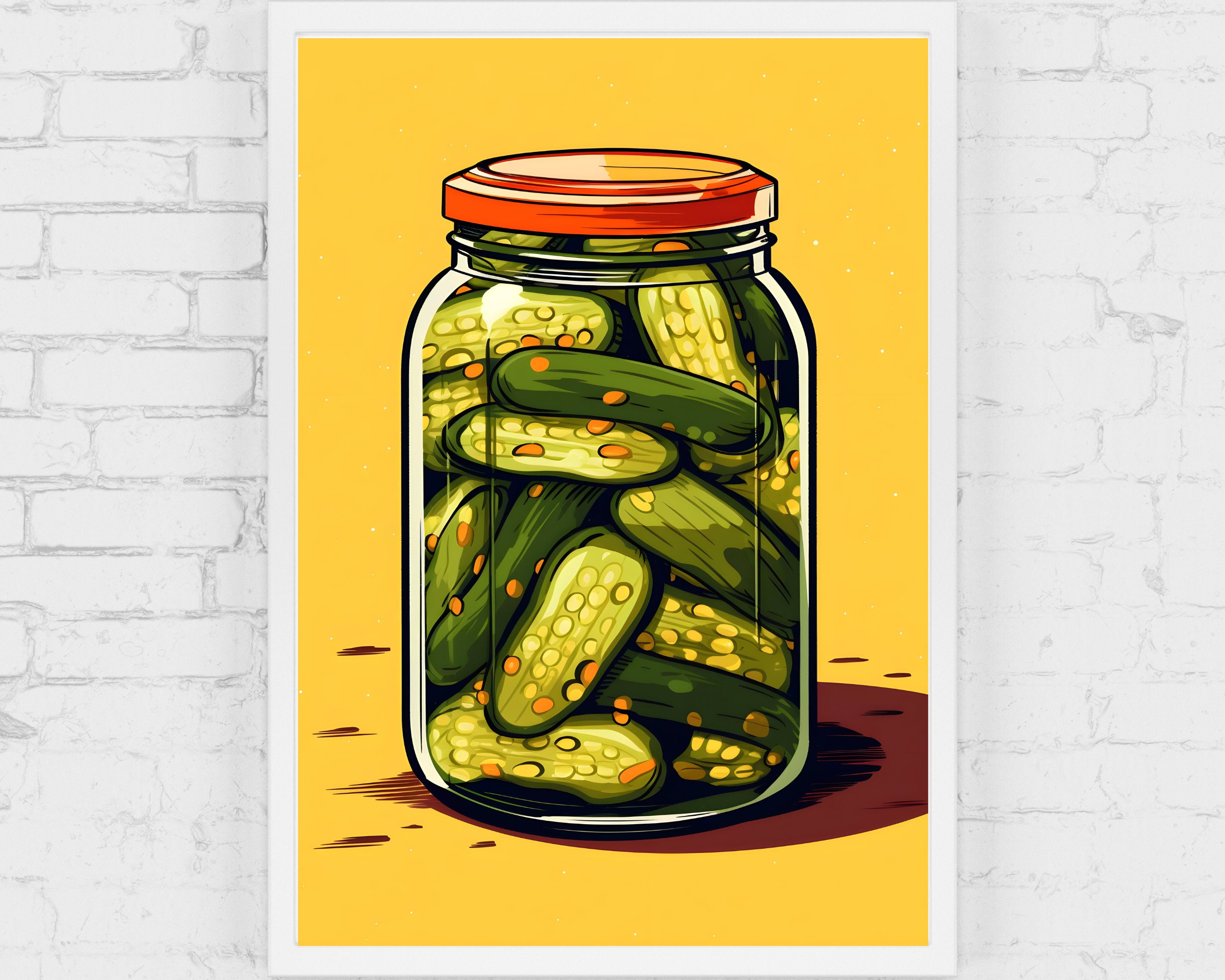 Pickle Art Print | Diner Art Print | Diner Pop Art |retro Vintage Wall ...