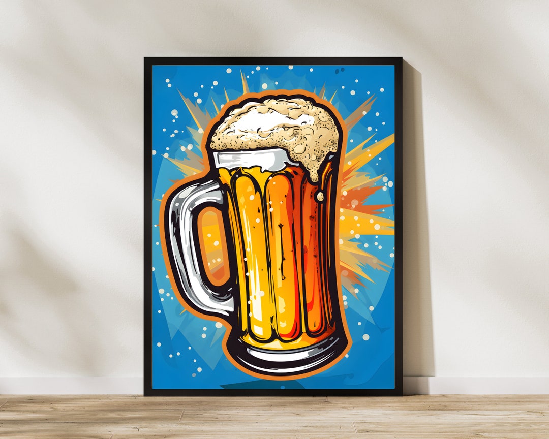 Beer Art Print | Beer Mug Poster Print | Pop Art | Retro Wall Art ...