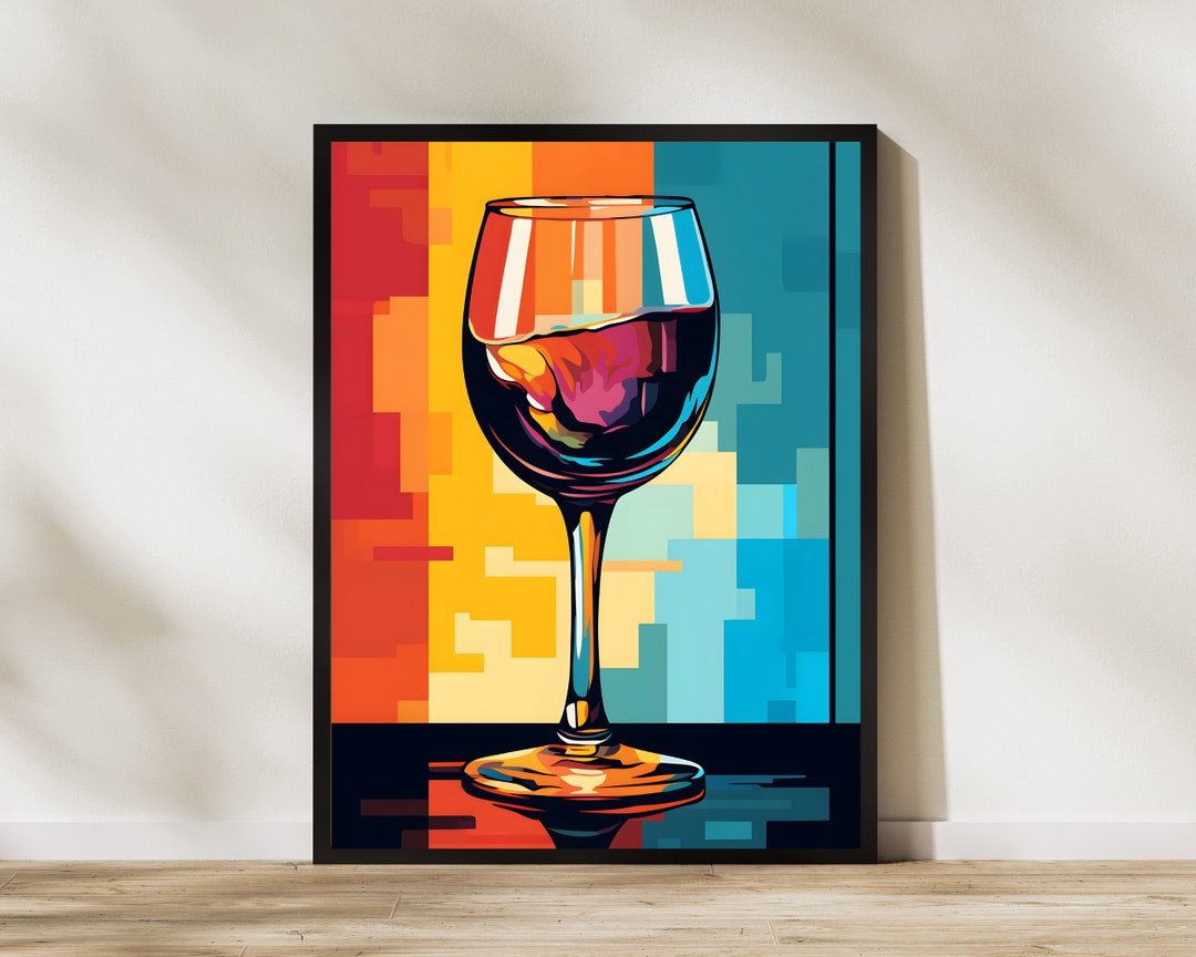 Wine Art Print | Cocktail Art Print | Kitchen Pop Art | Retro Wall Art ...