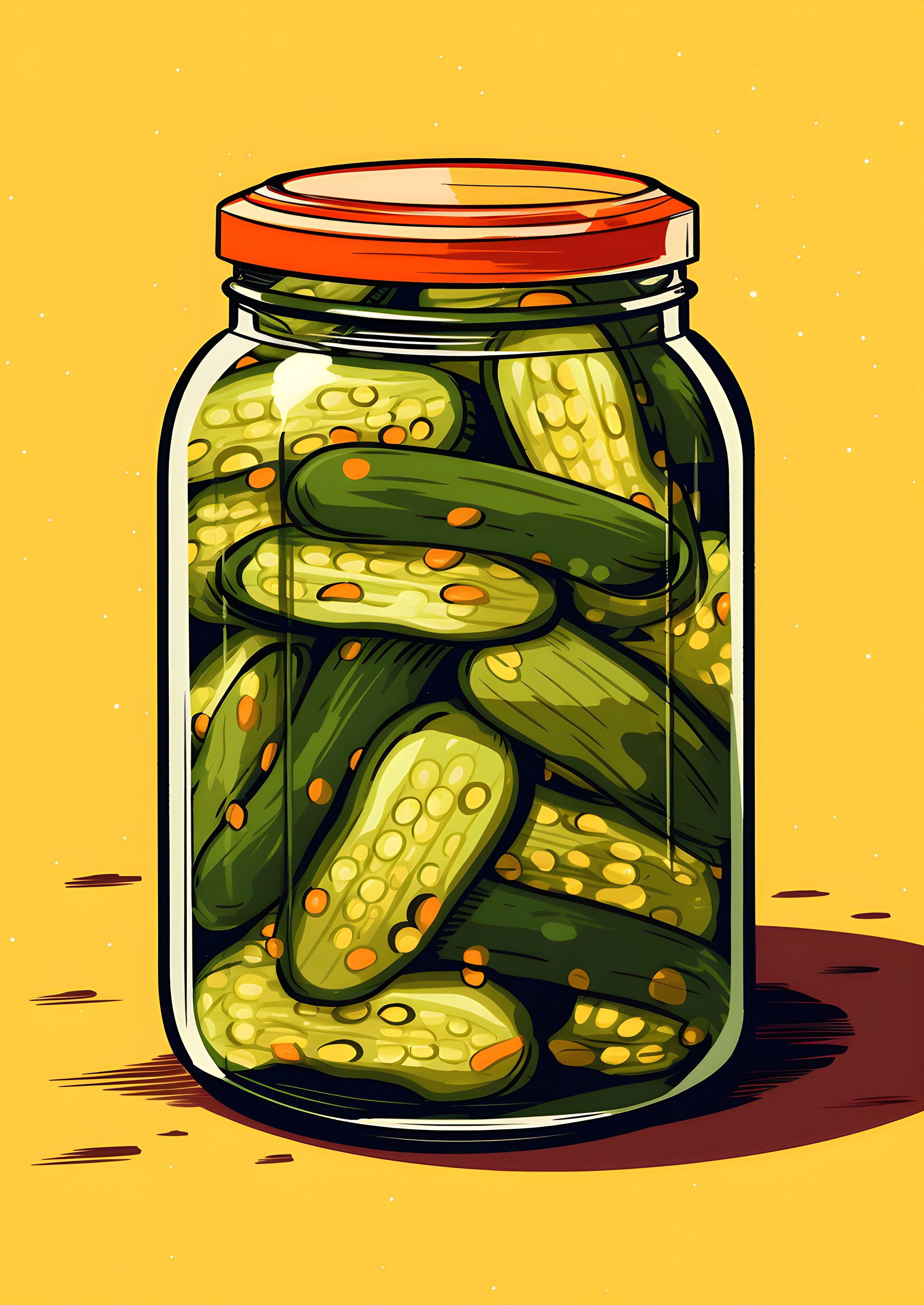 Pickle Art Print | Diner Art Print | Diner Pop Art |retro Vintage Wall ...