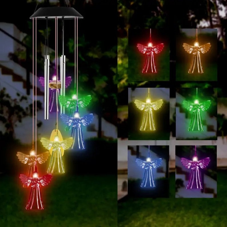 Solar Angel Wind Chimes - Etsy