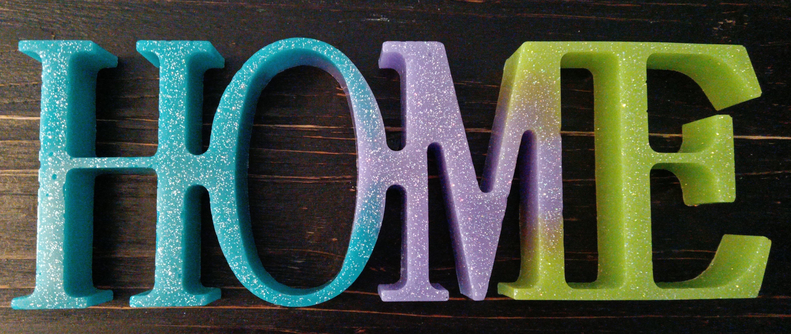 Multi-colored Home Resin Word Art - Etsy