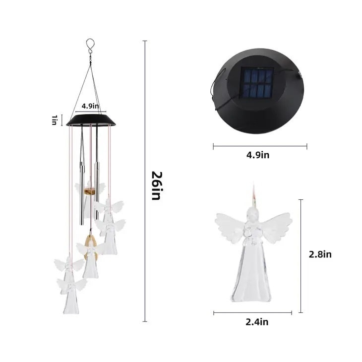 Solar Angel Wind Chimes - Etsy