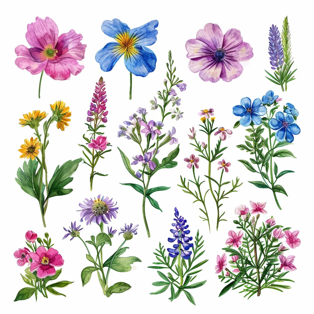 Watercolor, Clip Art, PNG, Wildflowers, Flower Arrangement, Home Decor ...