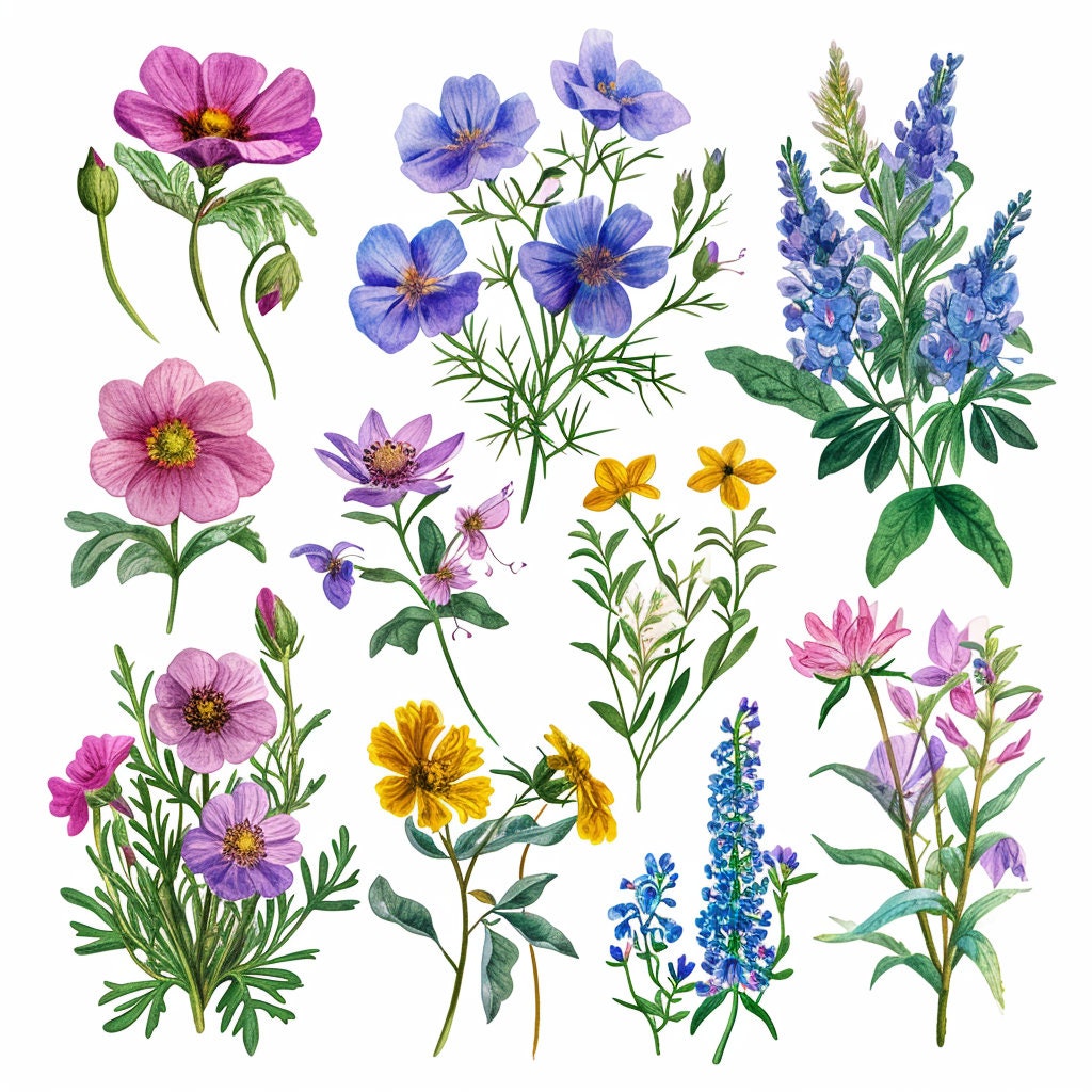 Watercolor, Clip Art, PNG, Wildflowers, Flower Arrangement, Home Decor ...