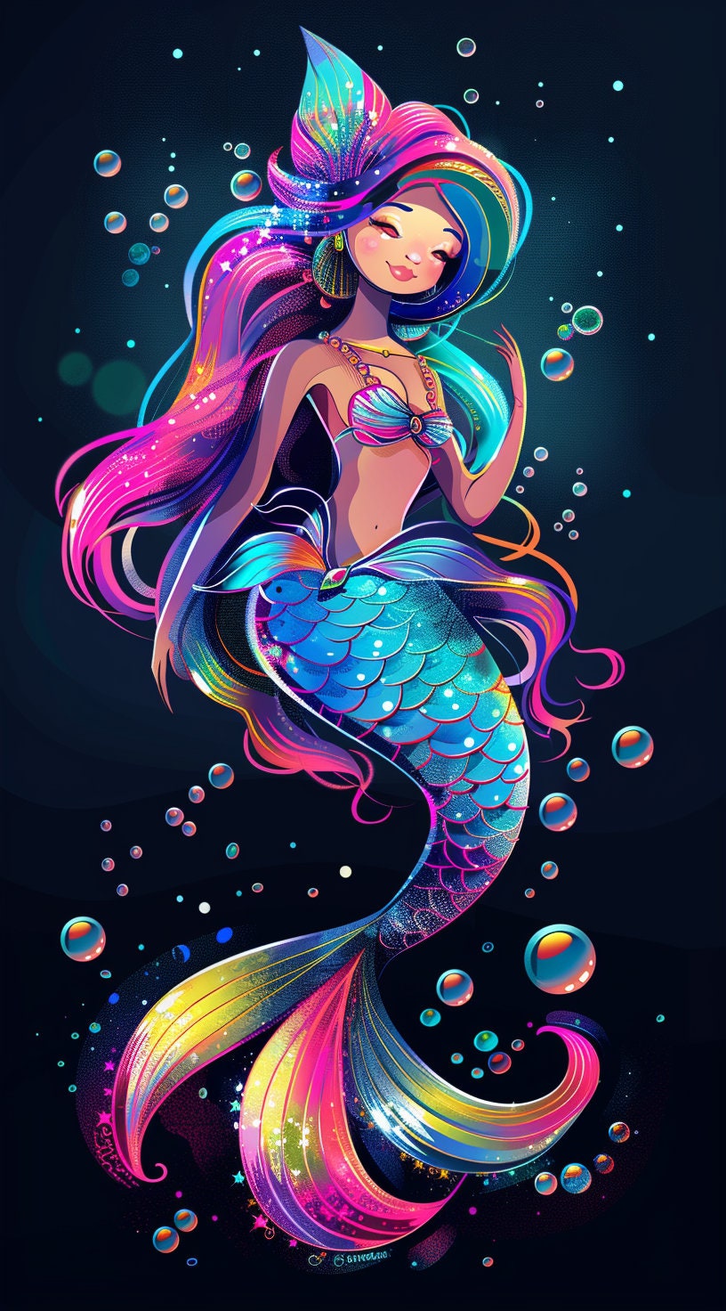 Beautiful Mermaid, Clip Art, PNG, Digital Images, Design Elements ...