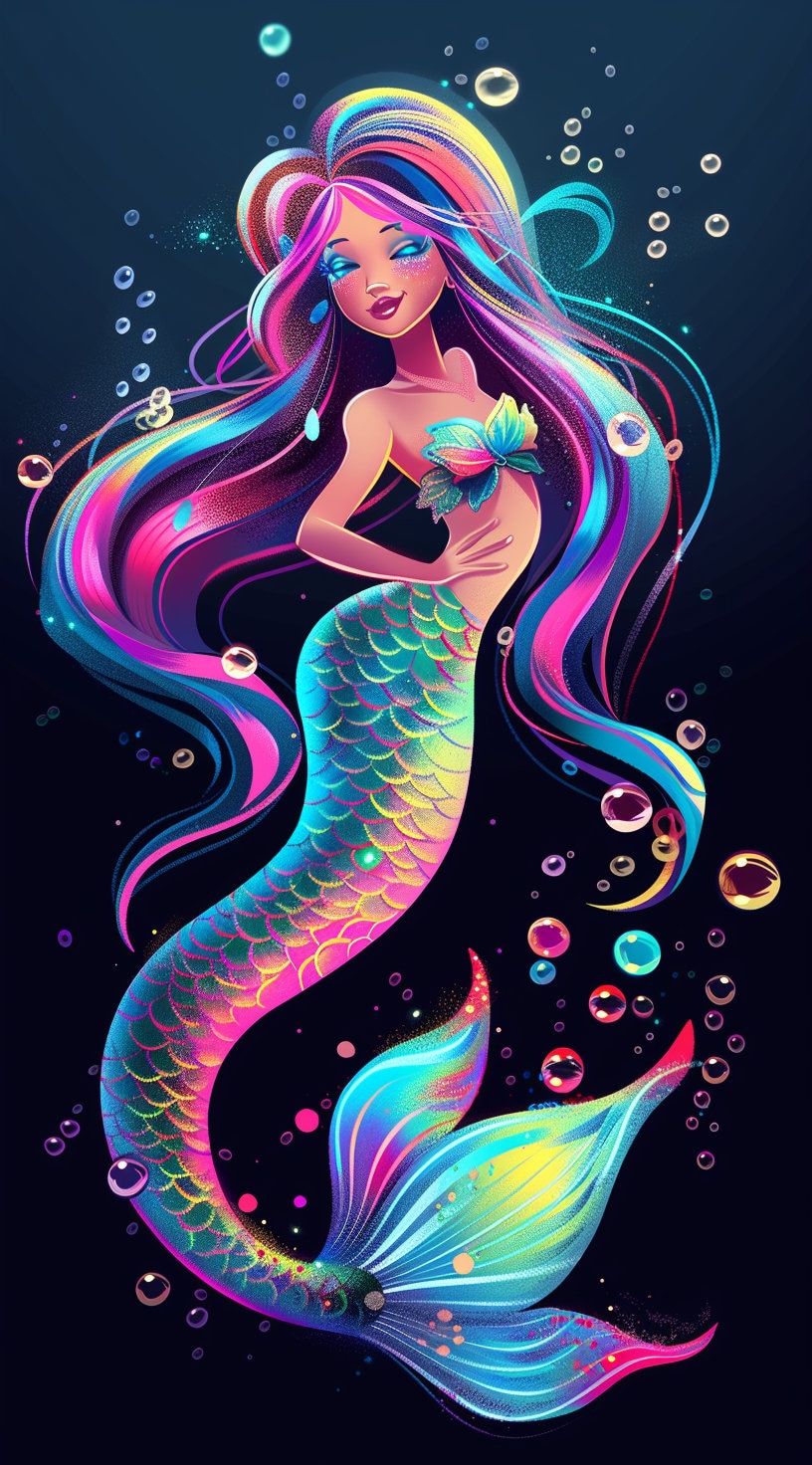 Beautiful Mermaid, Clip Art, PNG, Digital Images, Design Elements ...
