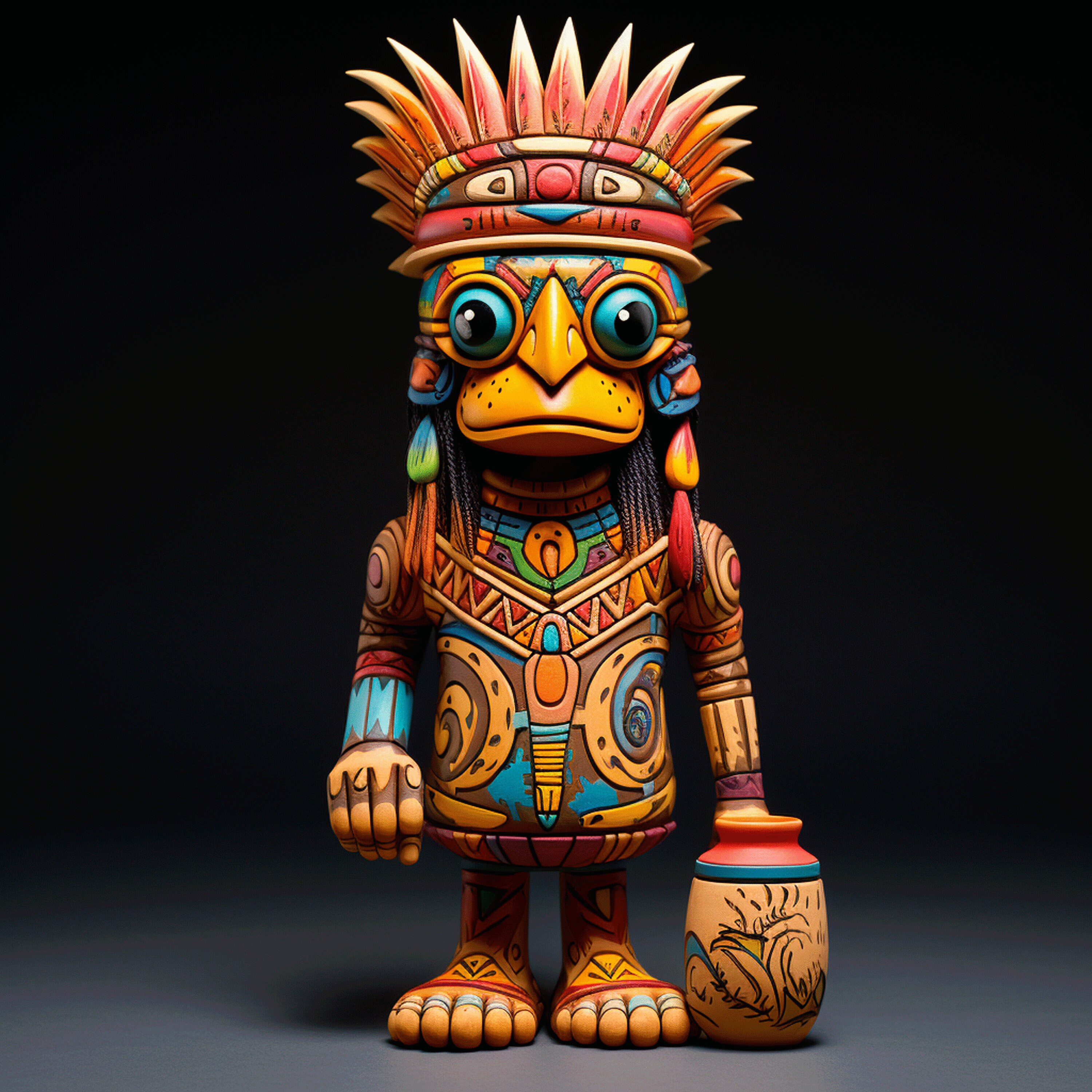 Original Aztec Art Figurines, Digital Clip-art, Wall Posters, Home ...