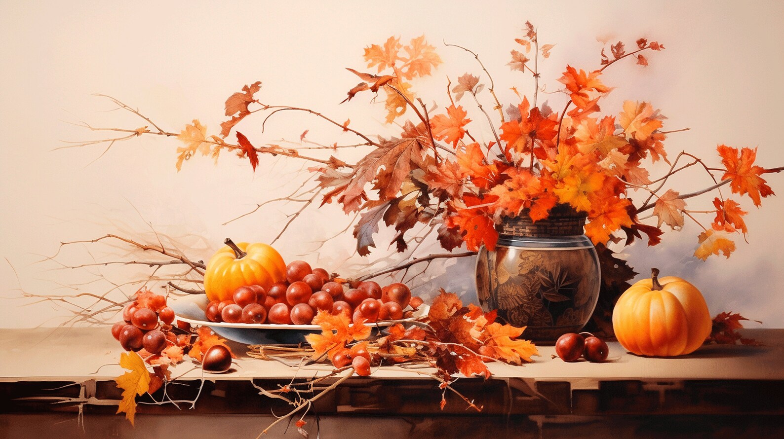 Autumn Still Life, Digital Clip-art, Wall Posters, Home Decor, Good ...