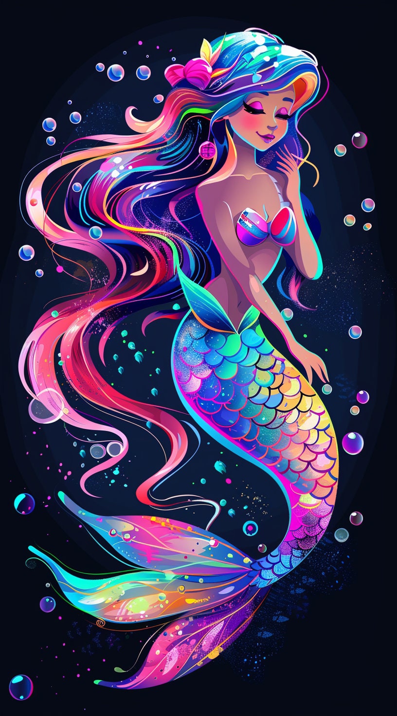 Beautiful Mermaid, Clip Art, PNG, Digital Images, Design Elements ...