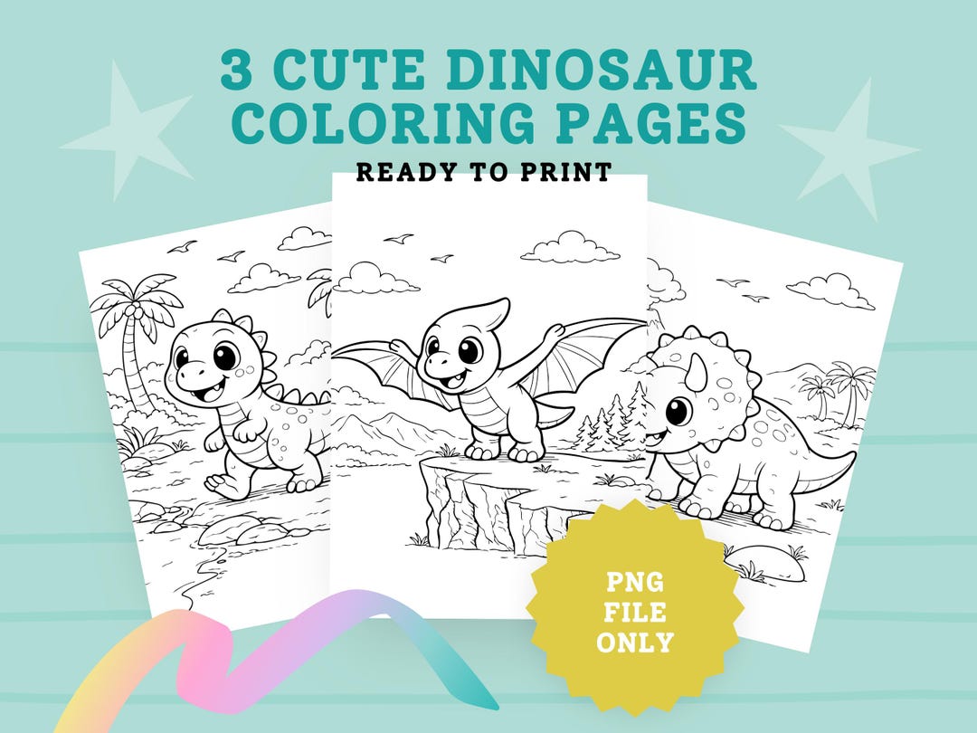 3 Printable Dinosaur Coloring Sheets, Dinosaur Coloring Pages for Kids ...