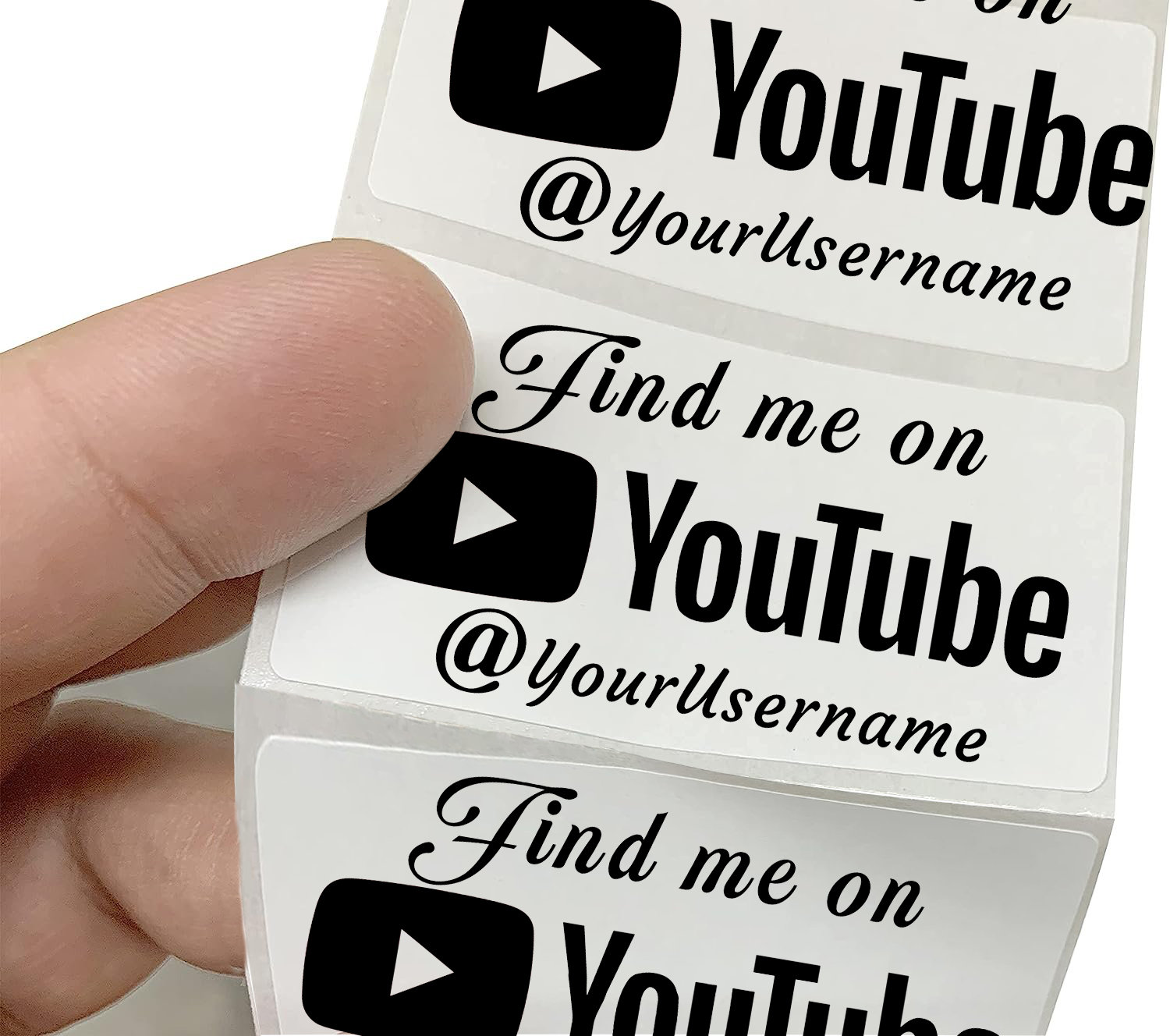 Custom Youtube User Name Stickers - 5 - 1000 Pack Laptop Wall Handle ...